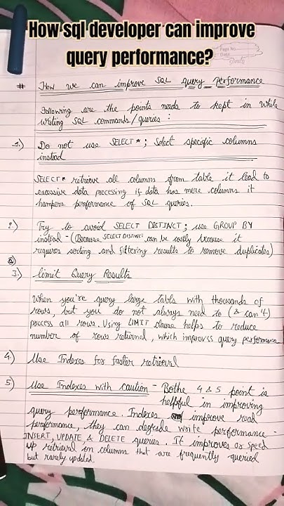 How to improve sql query performance #sql #sqlcommands #sqldeveloper ...