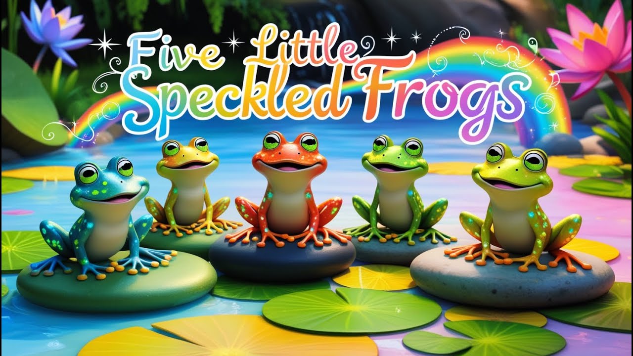 Jump, Splash & Count! Five Little Speckled Frogs Song for Kids! 🌊 - YouTube