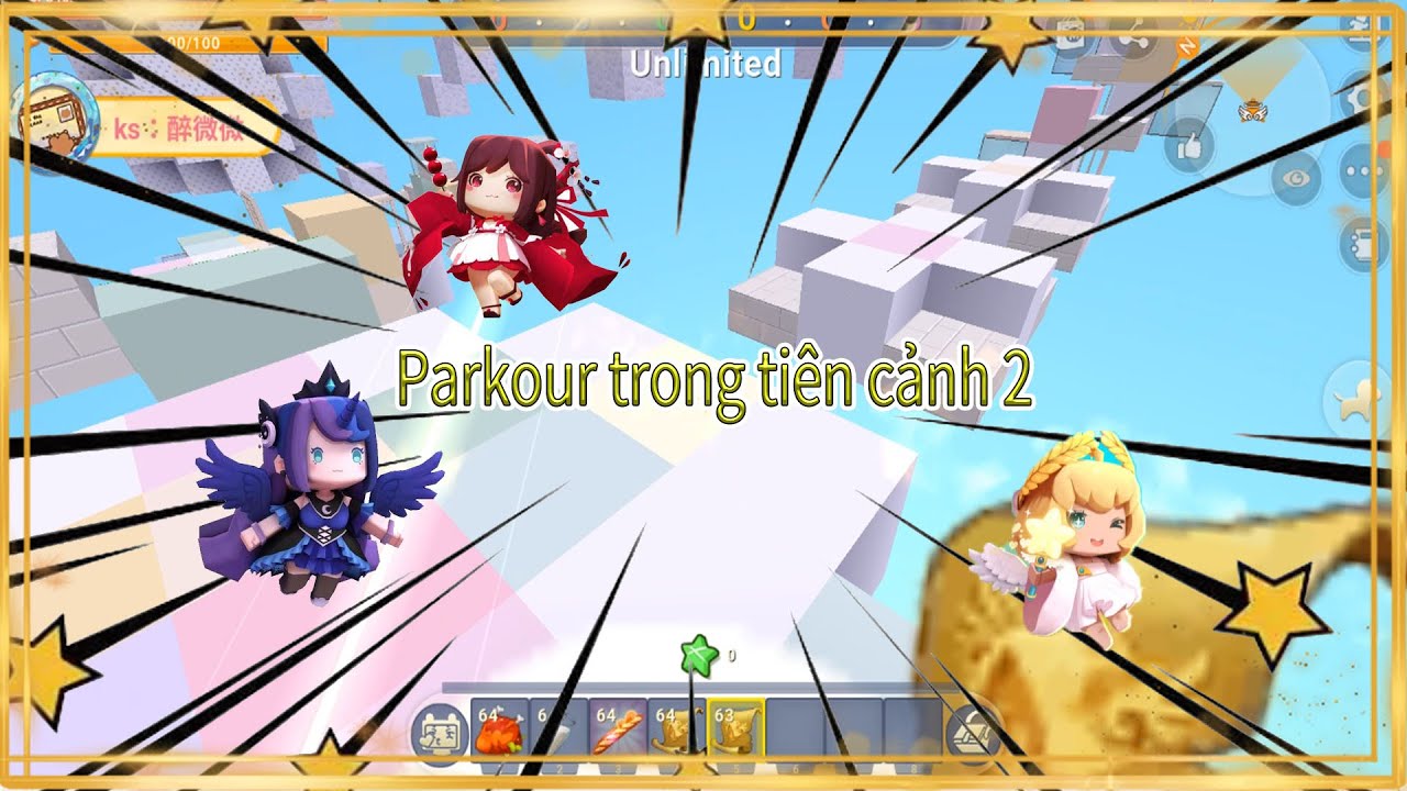Chơi map trong Mini world Parkour trong tiên cảnh 2 - YouTube