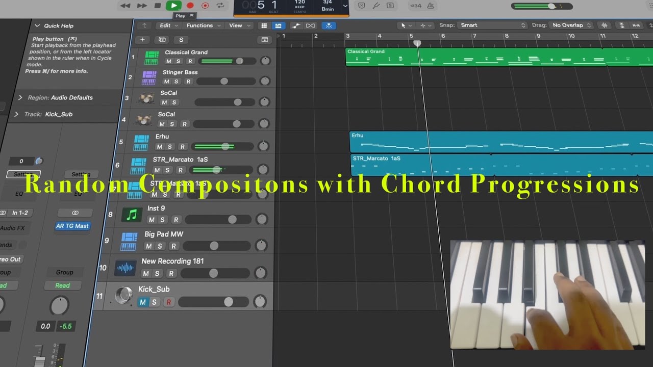 Random Compositions with Chord Progressions (B minor) - YouTube
