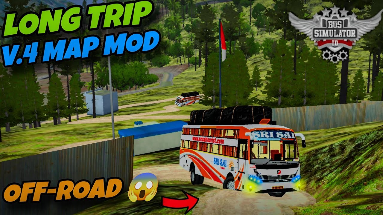 New long trip||but danger off-road map mod 😱long bus drive danger road ...