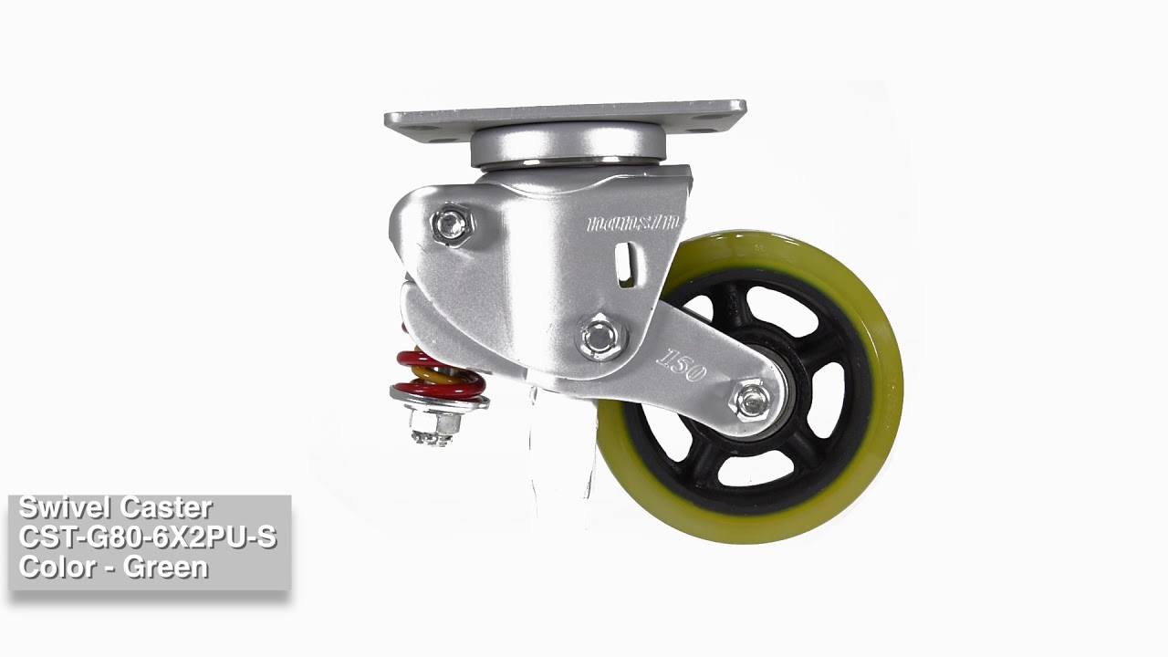 CST-G80 Japanese Engineered Spring Loaded Towing Casters - YouTube