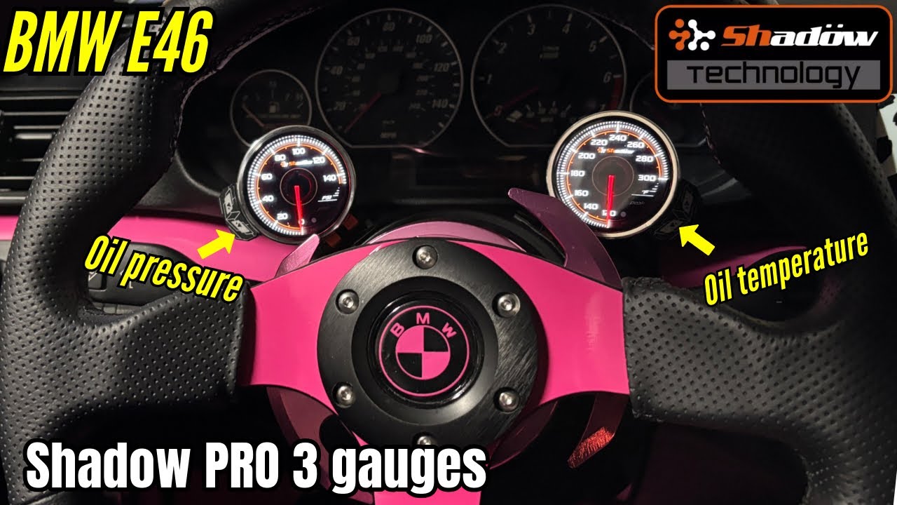 BMW e46 oil temp and oil pressure gauge install and review - shadow pro ...