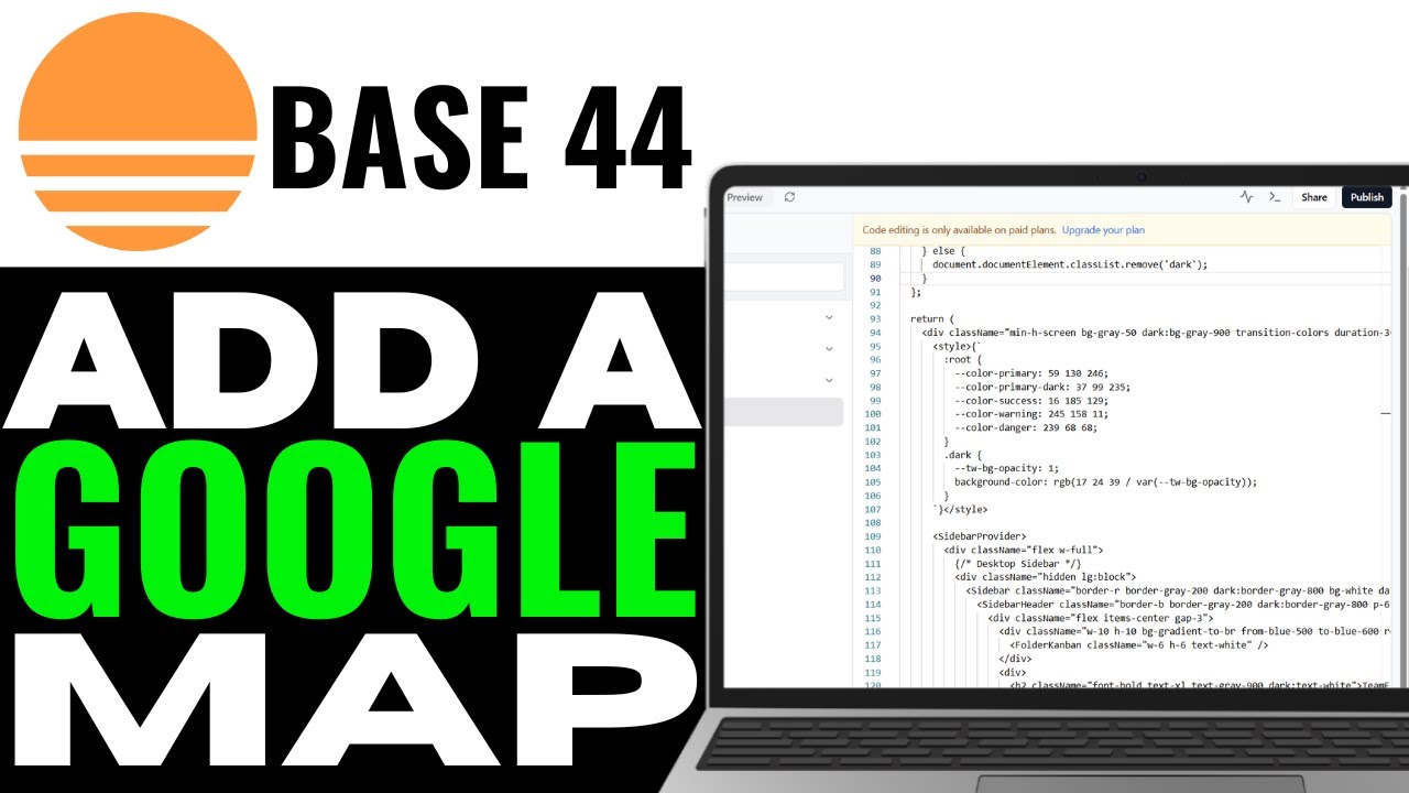How to Add Google Map in Base44 (Detailed Guide) - YouTube