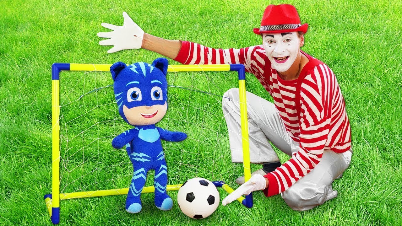 PJ Masks Catboy and Funny Clown Play Football for Kids: Funny Videos ...