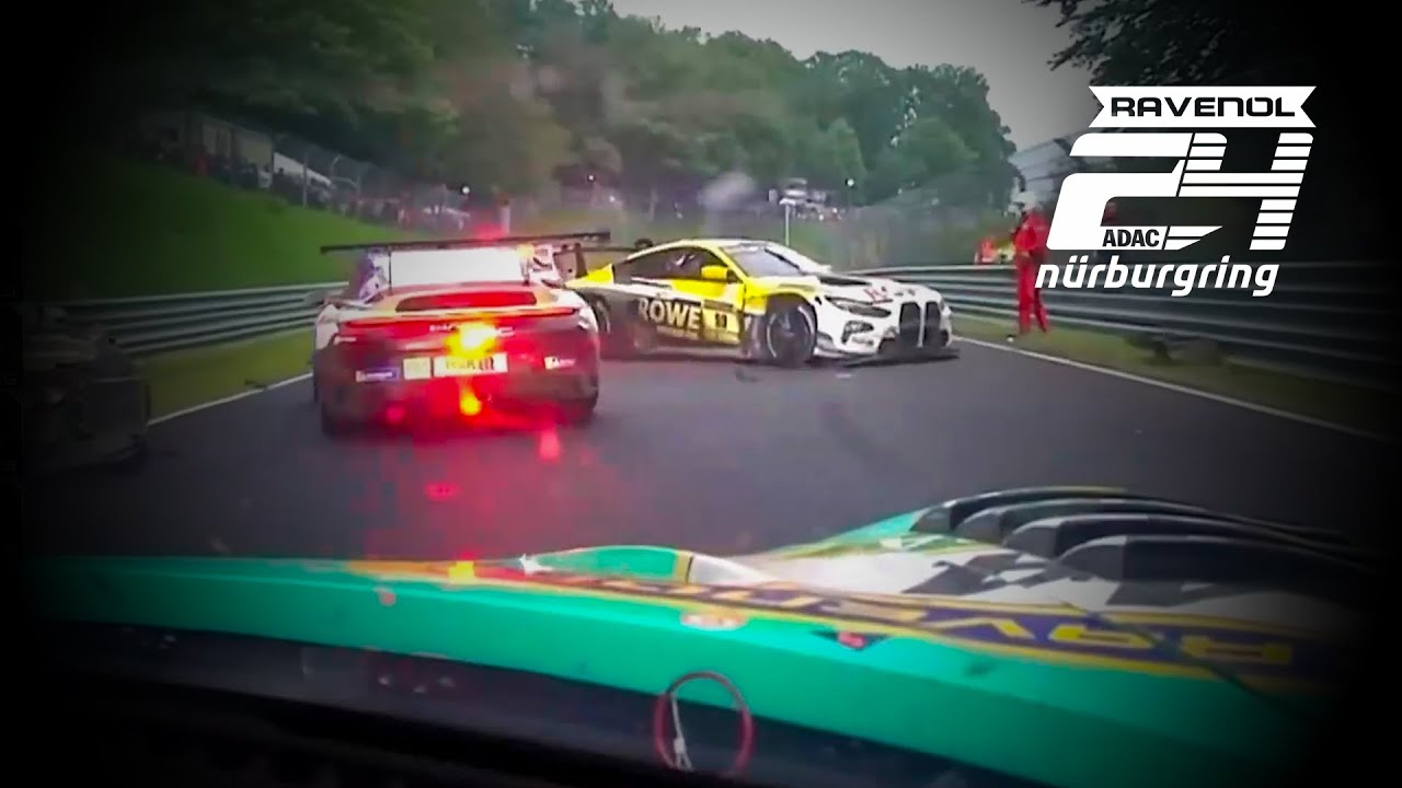 BIG ACCIDENT - 3 CARS - BMW M4 GT3 ROWE Racing #99 Nurburgring #N24 ...