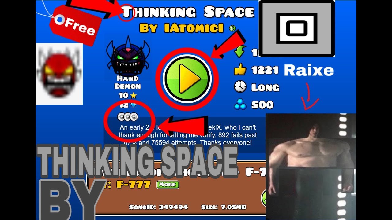 Thinking Space by Atomic 98% (144hz) | Geometry Dash - YouTube