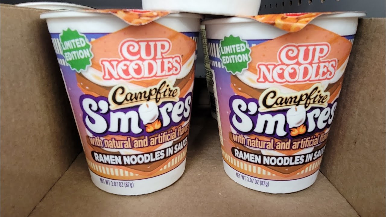 Cup Noodles Campfire S'mores Ramen noodles review - YouTube
