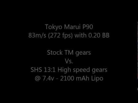 TM P90 Stock gears vs. SHS 13:1 High speed gears