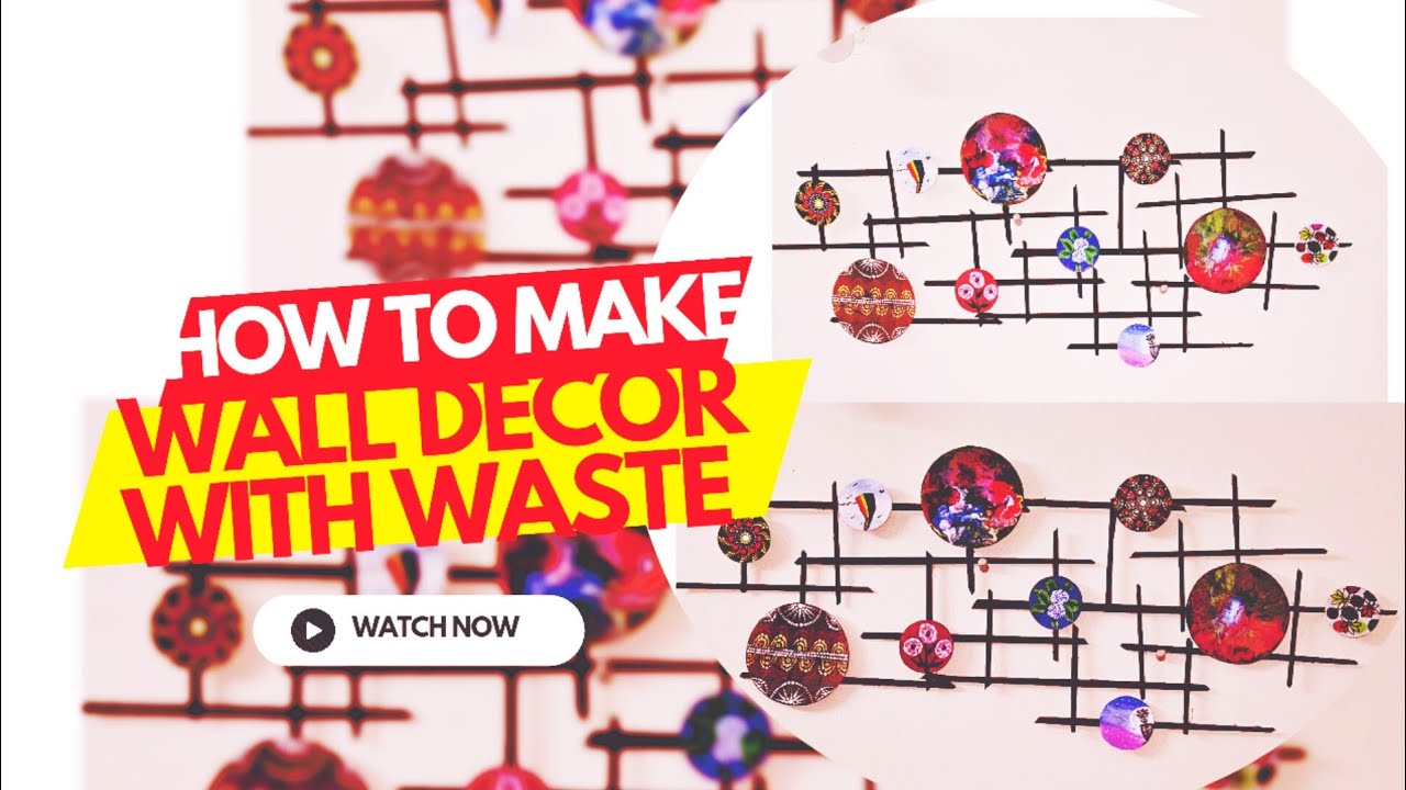 FREE ! FREE ! FREE ! wall decor with waste paper 📜 in 0 cost /best out ...