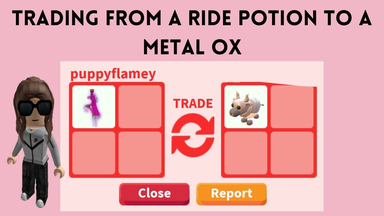 Trading From A Ride Potion To A Metal Ox In Adopt Me - YouTube