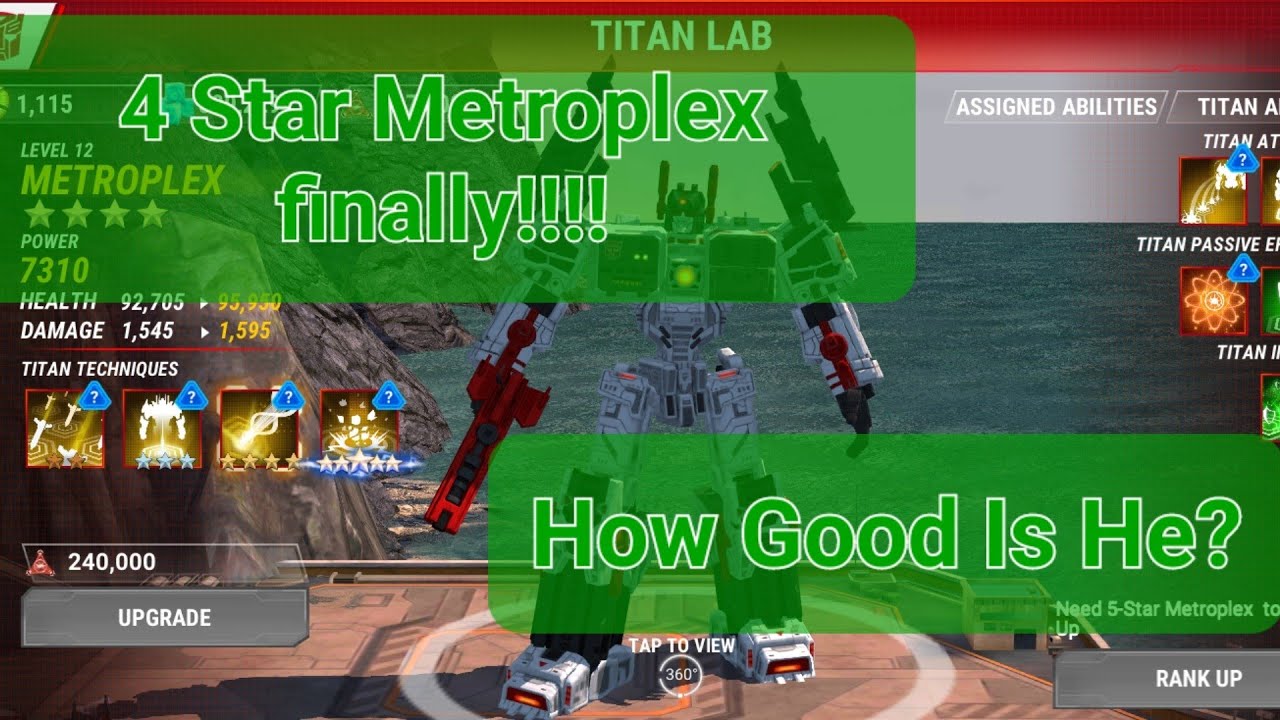 Trying Out 4 Star Metroplex How Good Is He? Transformers Earth Wars ...