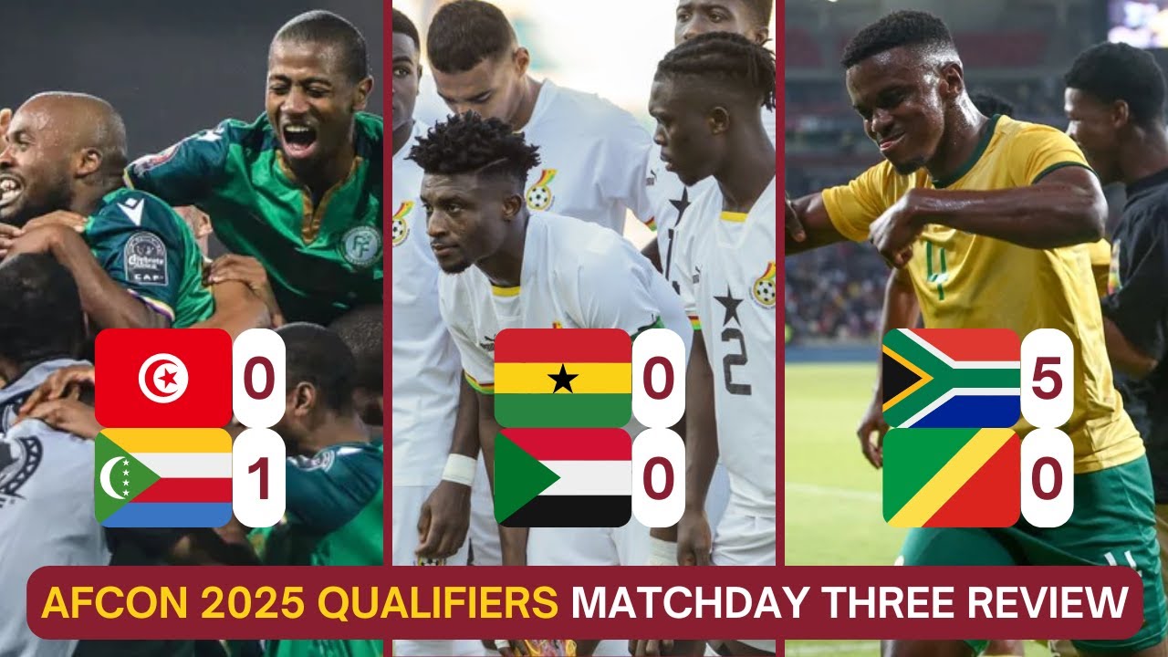 Comoros STUN Tunisia, Ghana DRAW to Sudan and South Africa hit FIVE ...