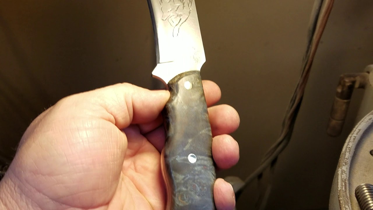 Fox engraving on beautiful knife - YouTube