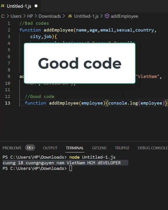 Clean Code Bad And Good Code Function Trong Javascript Programming Learning Cleancode 3358
