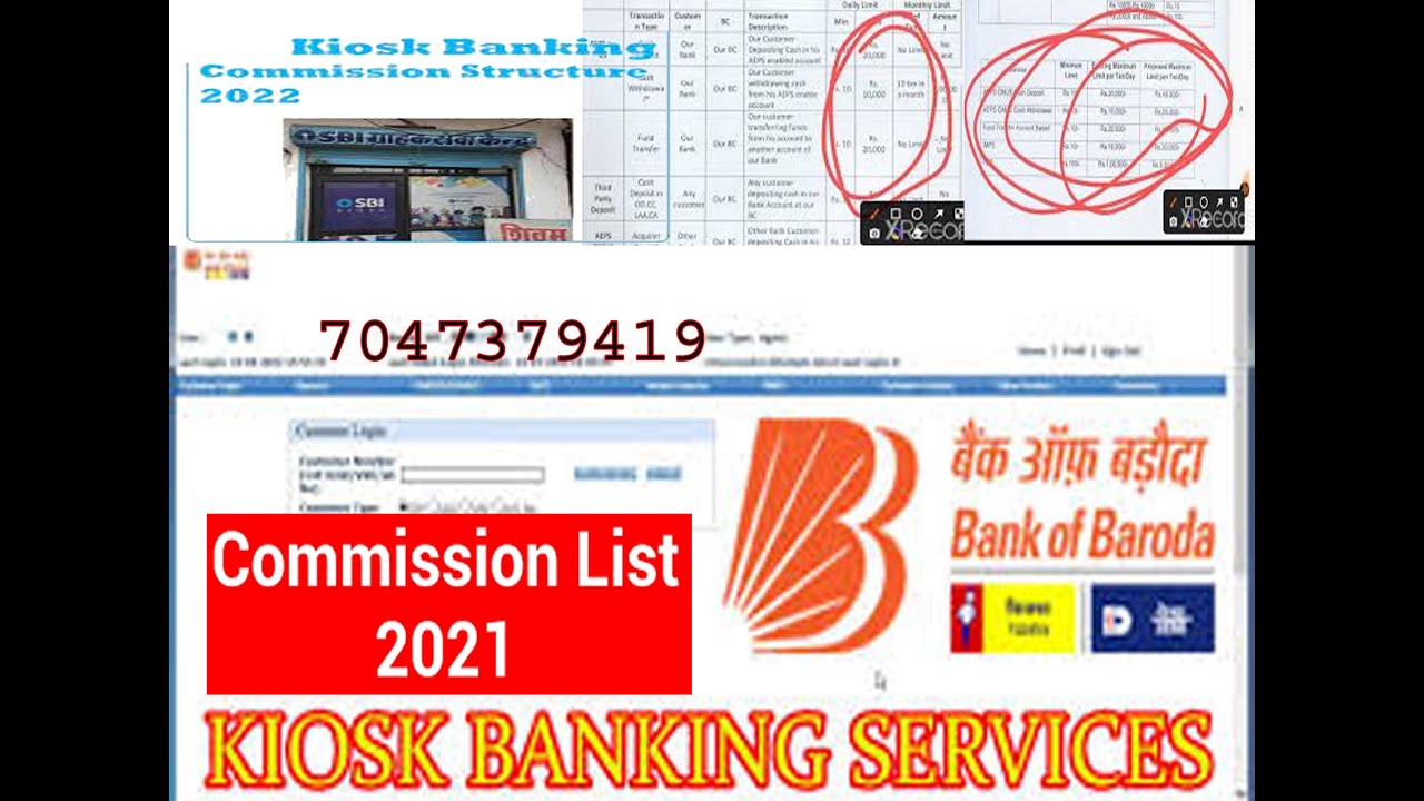 BOB Kiosk CSP Banking BC Commission Chart 2022 23 Bank of Baroda CSP ...
