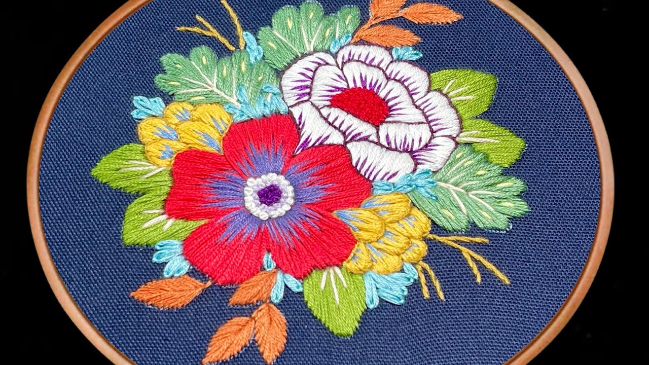 DIY Embroidery Flower Handwork Needlework for Beginner Cross Stitch Kit ...