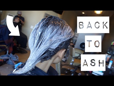 BACK TO NEUTRAL | ASH GREY HAIR TRANSFORMATION | FROM GREEN - YouTube