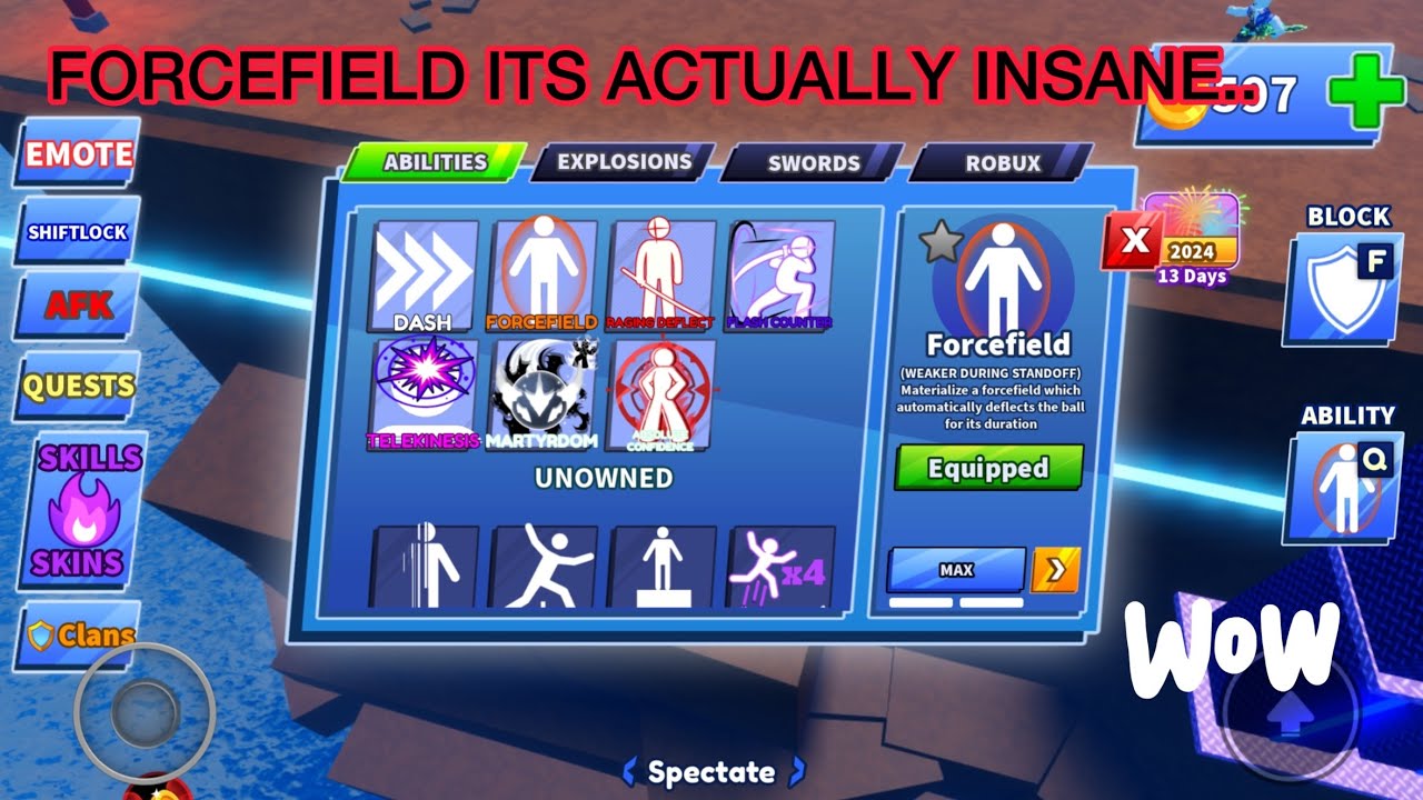 Forcefield it’s actually *INSANE* (Blade Ball) - YouTube