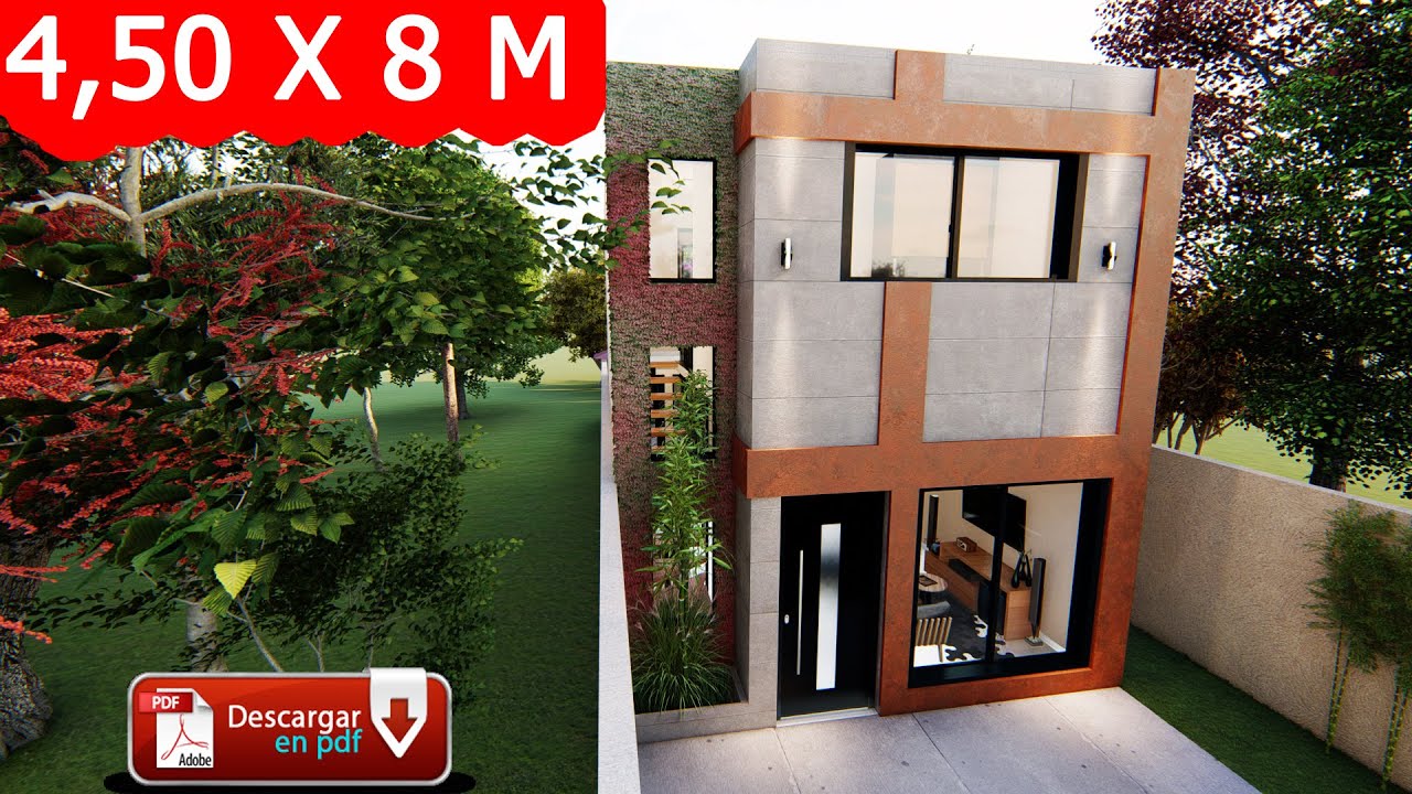 Plano de Casa 4,50 x 8 m / House 4,50 x 8 m - YouTube
