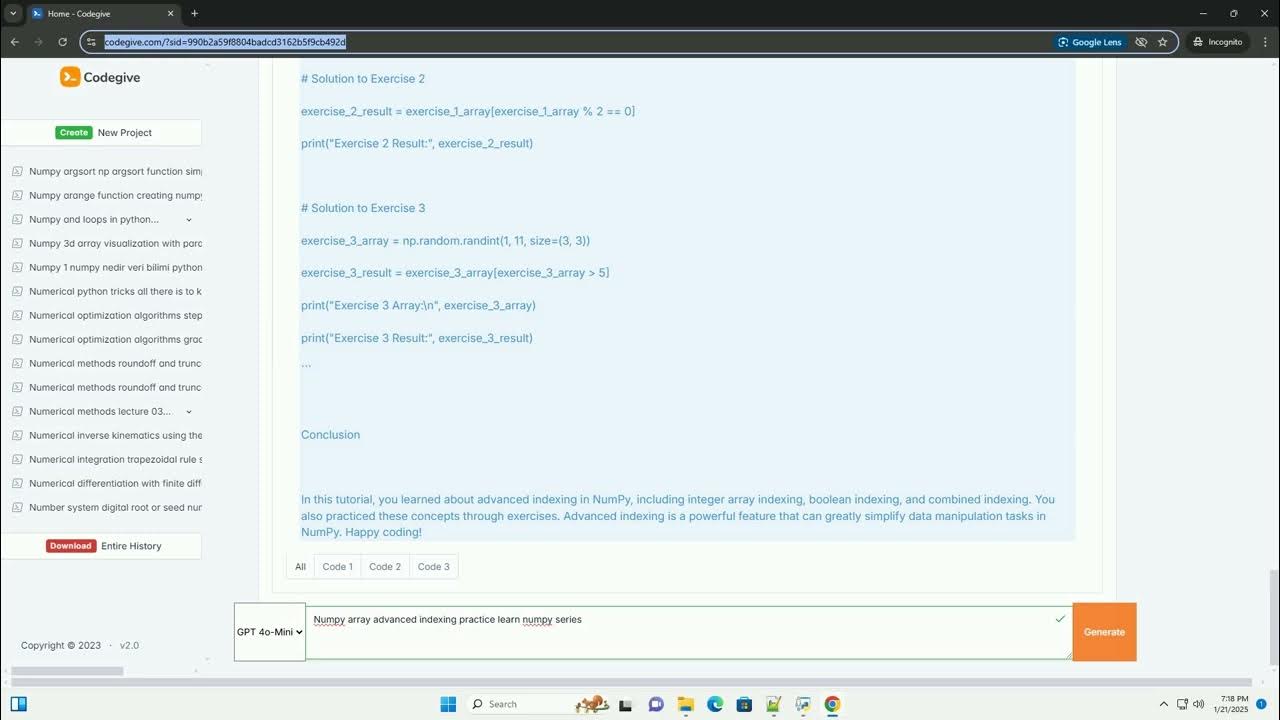 numpy array advanced indexing practice learn numpy series - YouTube