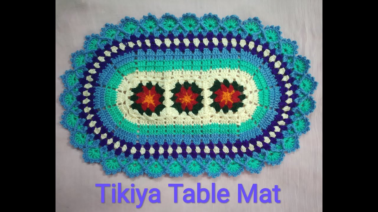 Tikiya se Crochet Tablemat banaye//crochet colourful tikiya tablemat ...