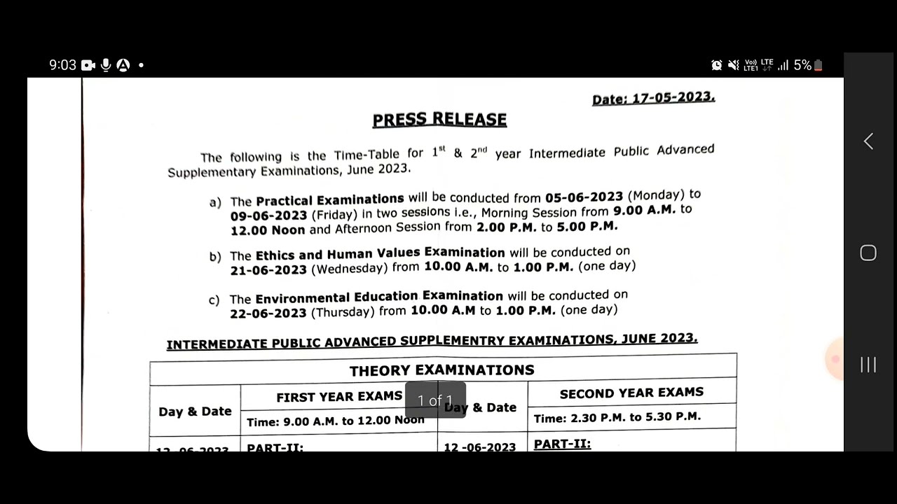 TS INTERMEDIATE 2023 SUPPLEMENTARY EXAM TIMETABLE RELEASED INTER SUPPLY ...