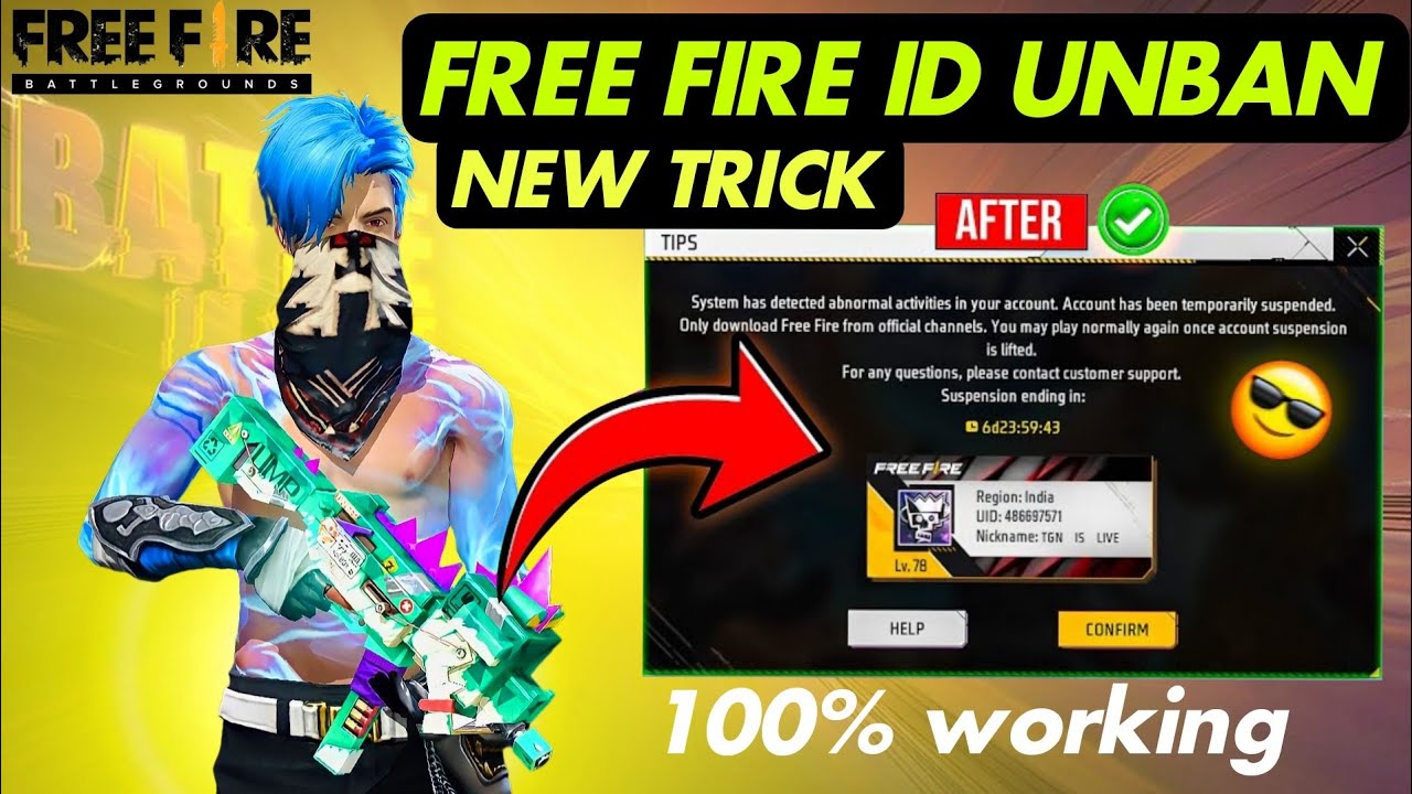HOW TO UNBAN FREE FIRE ACCOUNT | FREE FIRE ID UNBAN NEW TRICK | FREE ...