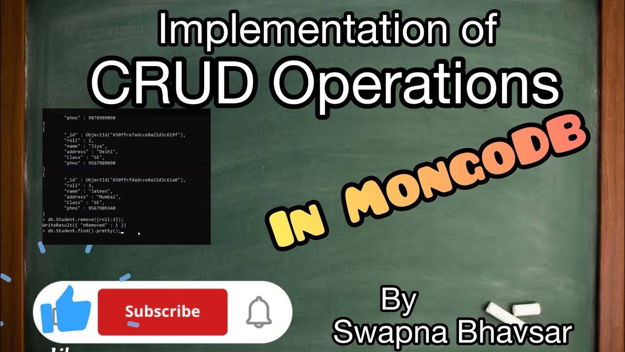 Implementation of CRUD Operations in MongoDB - YouTube