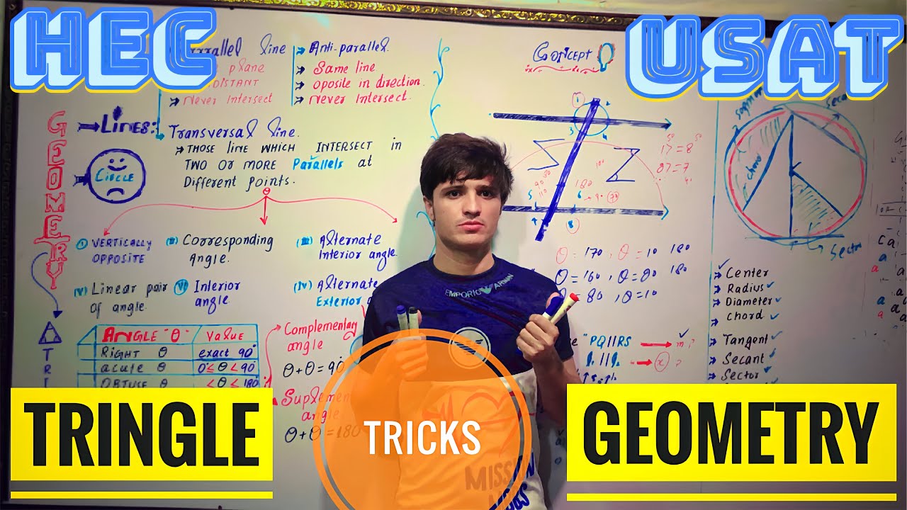 Geometry HEC USAT Part:1 | Angle Tricks | Lines | Circle | Geometry ...