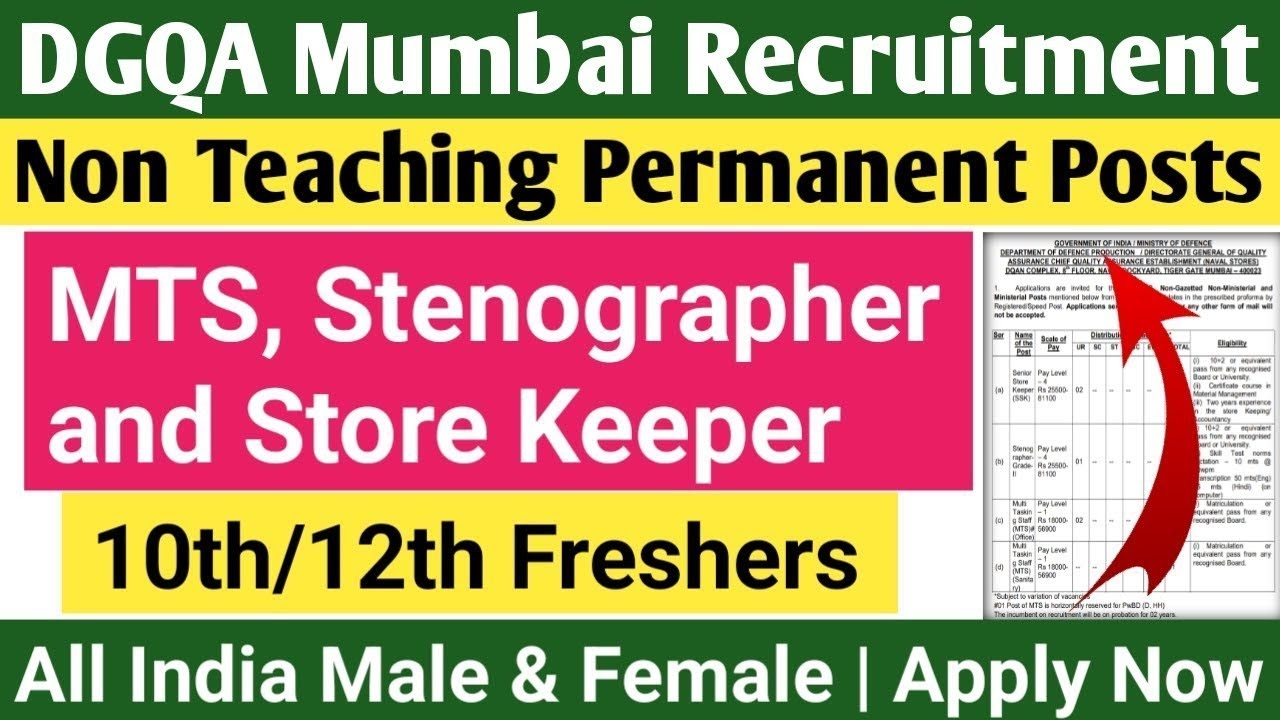 dgqa mumbai recruitment 2024|hq dgqa mumbai new vacancy 2024|mumbai ...
