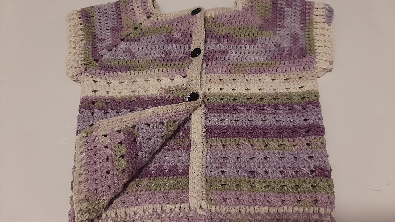 Vesta crosetata - pentru copii de 1 anisor - YouTube