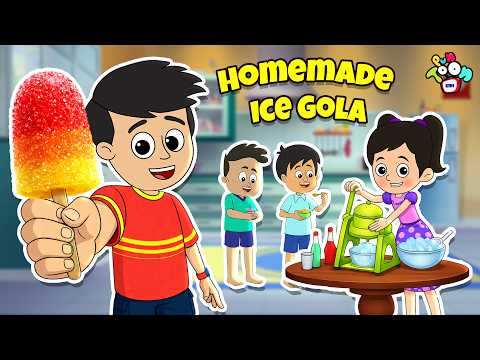 Handmade ICE GOLA | बर्फ का गोला | GOLA CHALLENGE | Summer Stories | Cartoon | Hindi Kahaniya