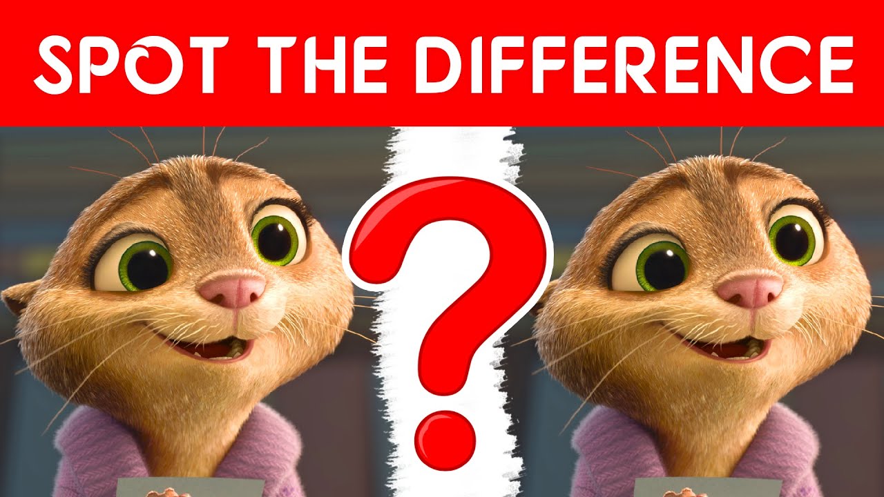 ZOOTOPIA Movie Picture Puzzle - SPOT THE DIFFERENCE ZOOTOPIA - YouTube
