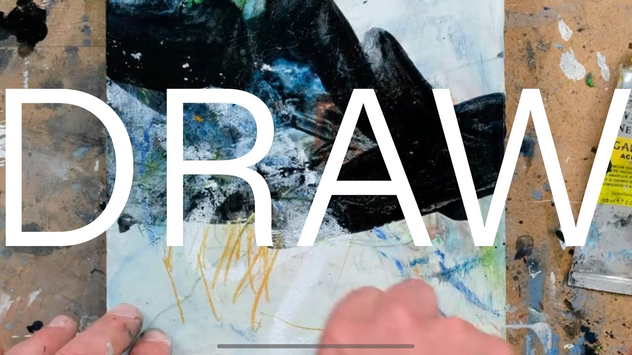 How to use drawing as marks in your paintings - YouTube