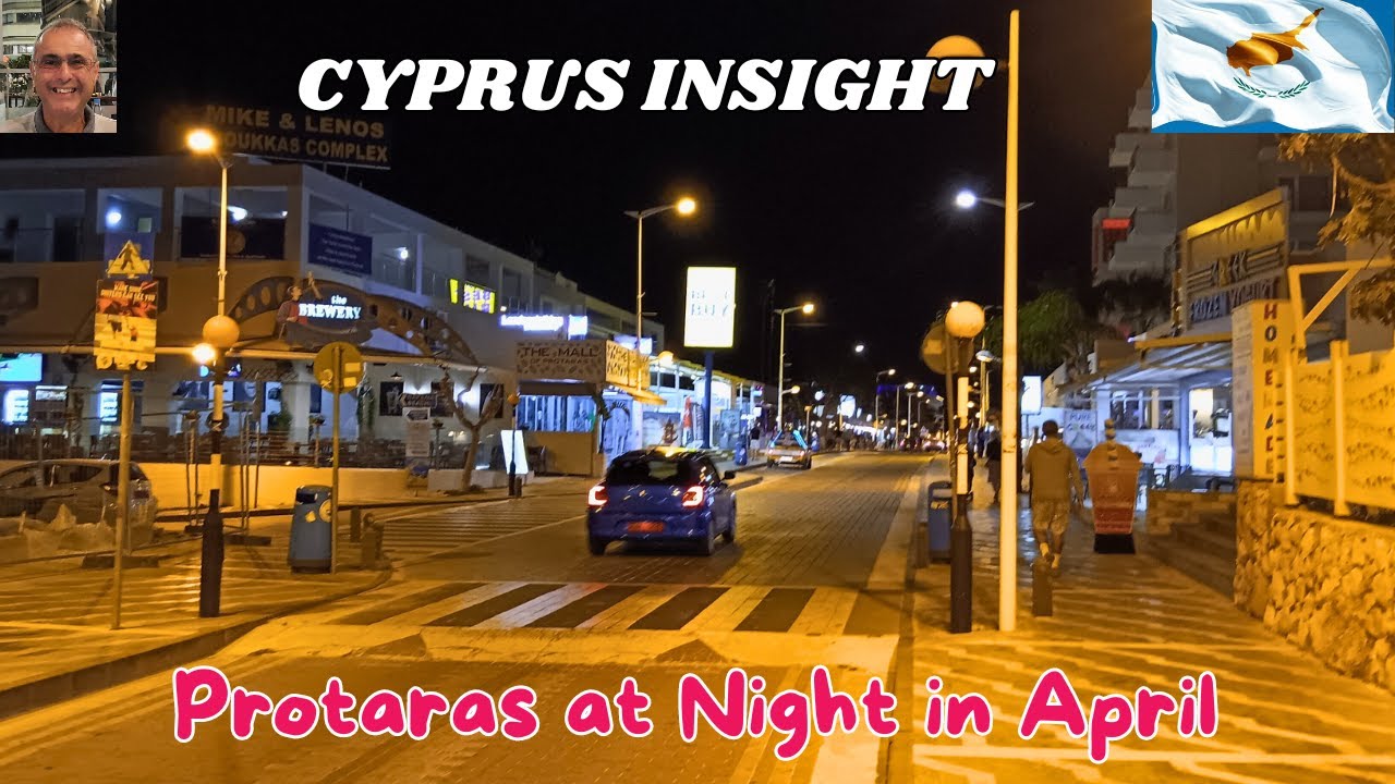Protaras Strip Cyprus Nighttime in April - Let the Fun Begin. - YouTube