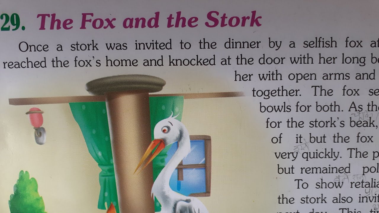 75|| The fox and the stork|English story reading practice|vocabulary ...