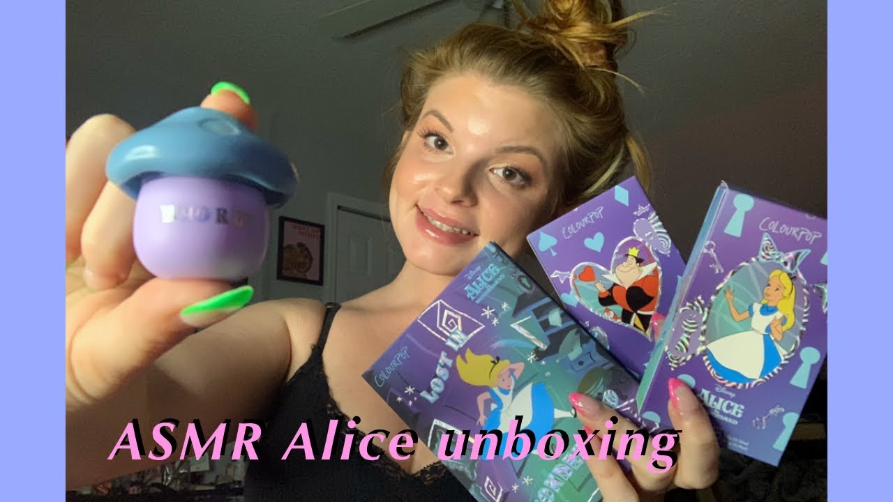 ASMR | Colourpop X Alice in Wonderland unboxing *soft spoken* - YouTube