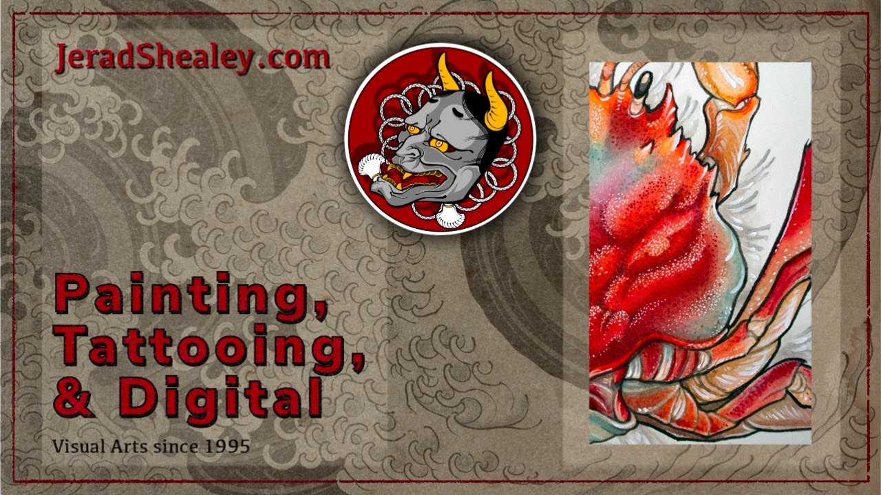 Painting a "Samurai Crab" or Heikegani (Acrylic Time-lapse Painting ...
