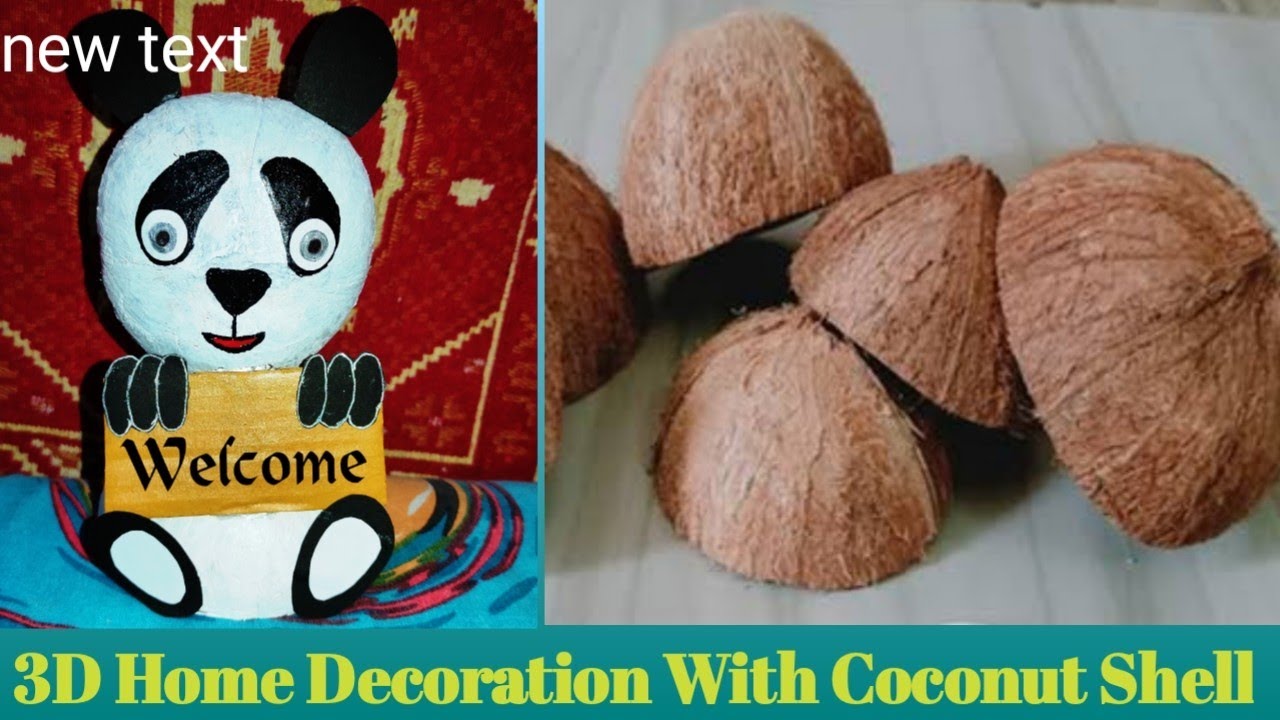 Coconut Shell Panda /Coconut Shell Home Decoration Idea / DIY Panda ...