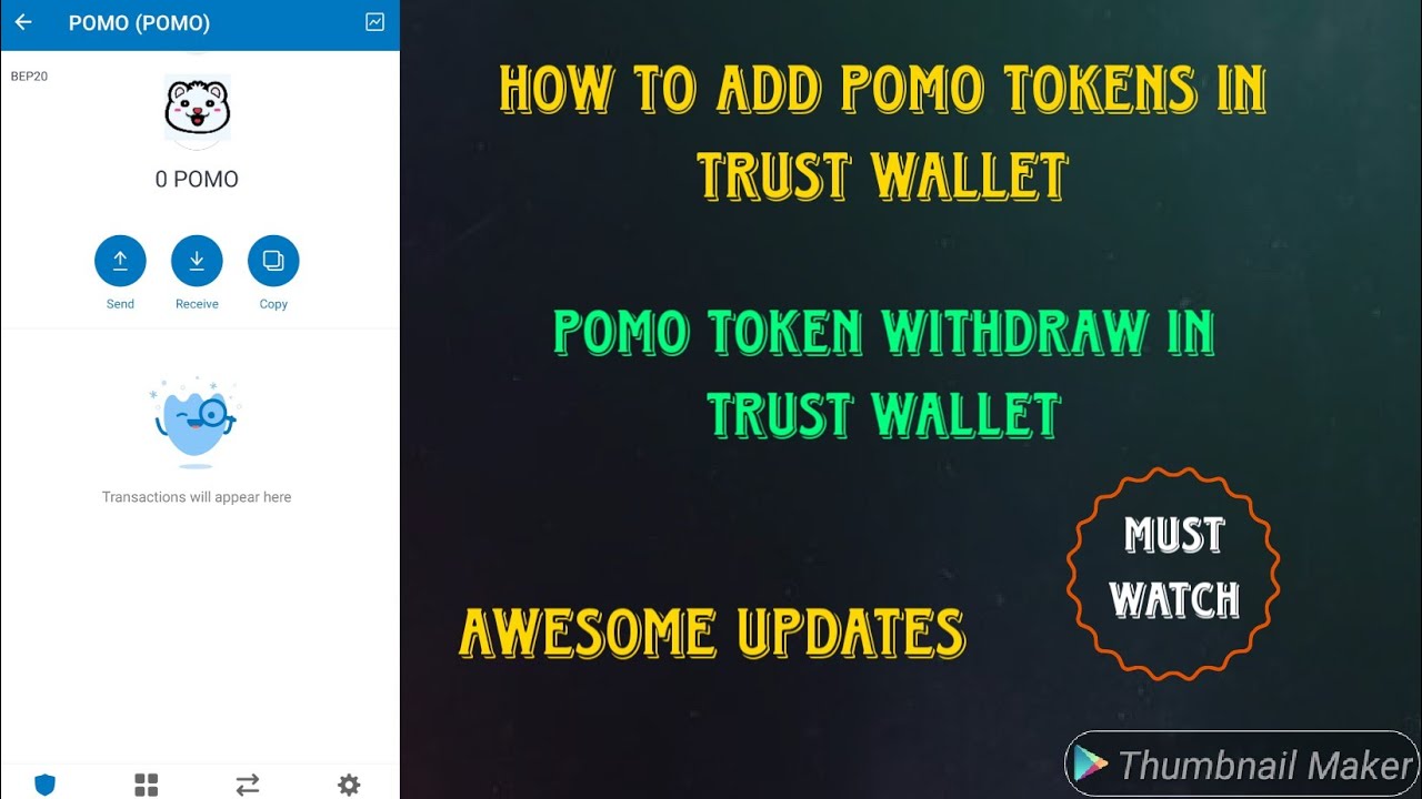 How to add Pomo tokens in Trust wallet || Pomo app latest withdraw ...