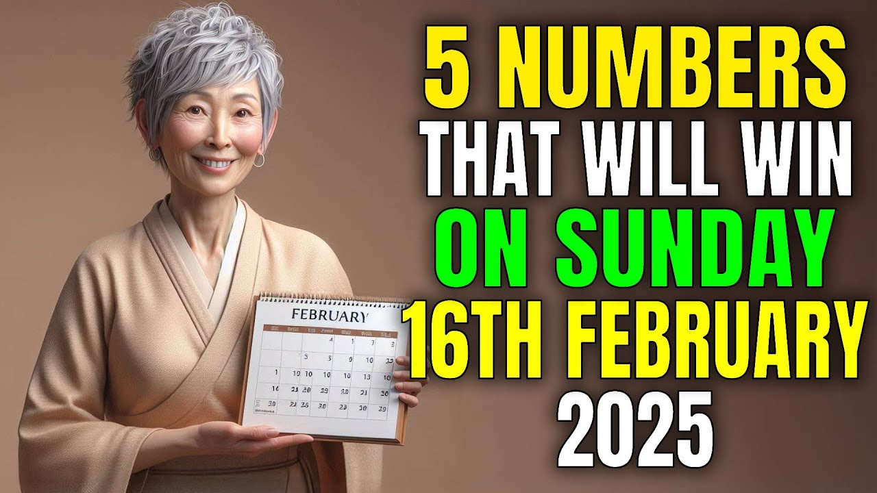 Lucky Numbers: 5 NUMBERS TO WIN JACKPOT on Sunday 16th FEBRUARY 2025 ...