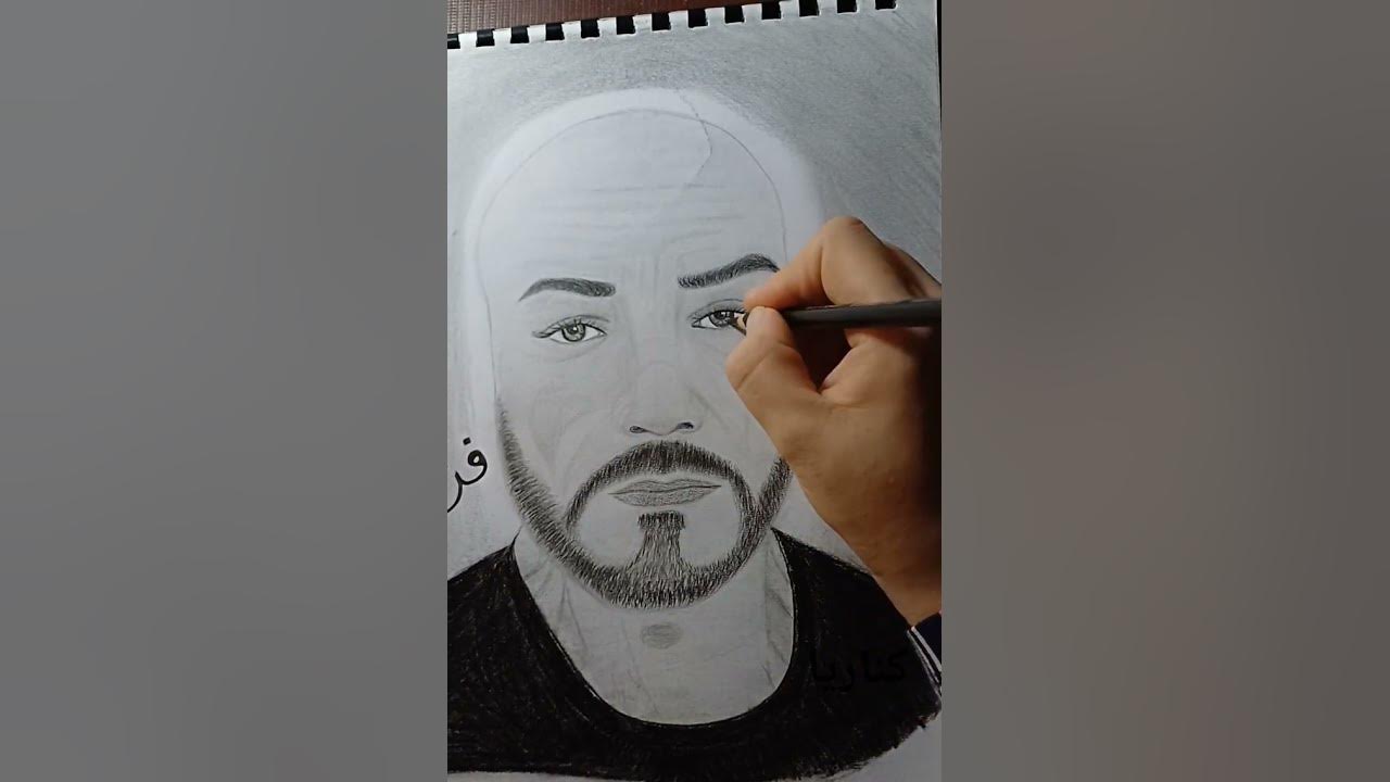 رسم سهل /رسم رجل لعب كمال اجسام بالفحم /ارسم وترسم مع كناريا #shorts ...