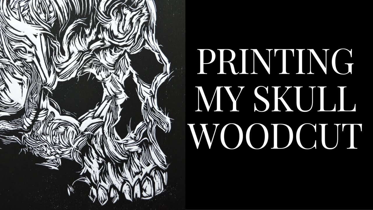 Skull Woodcut Print - YouTube