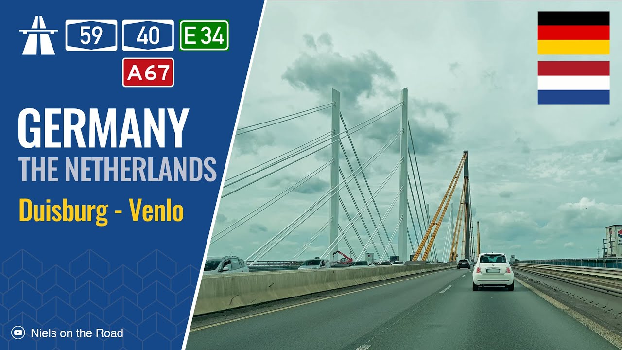 Driving in Germany and the Netherlands: Autobahn A59 & A40 E34, A67 ...