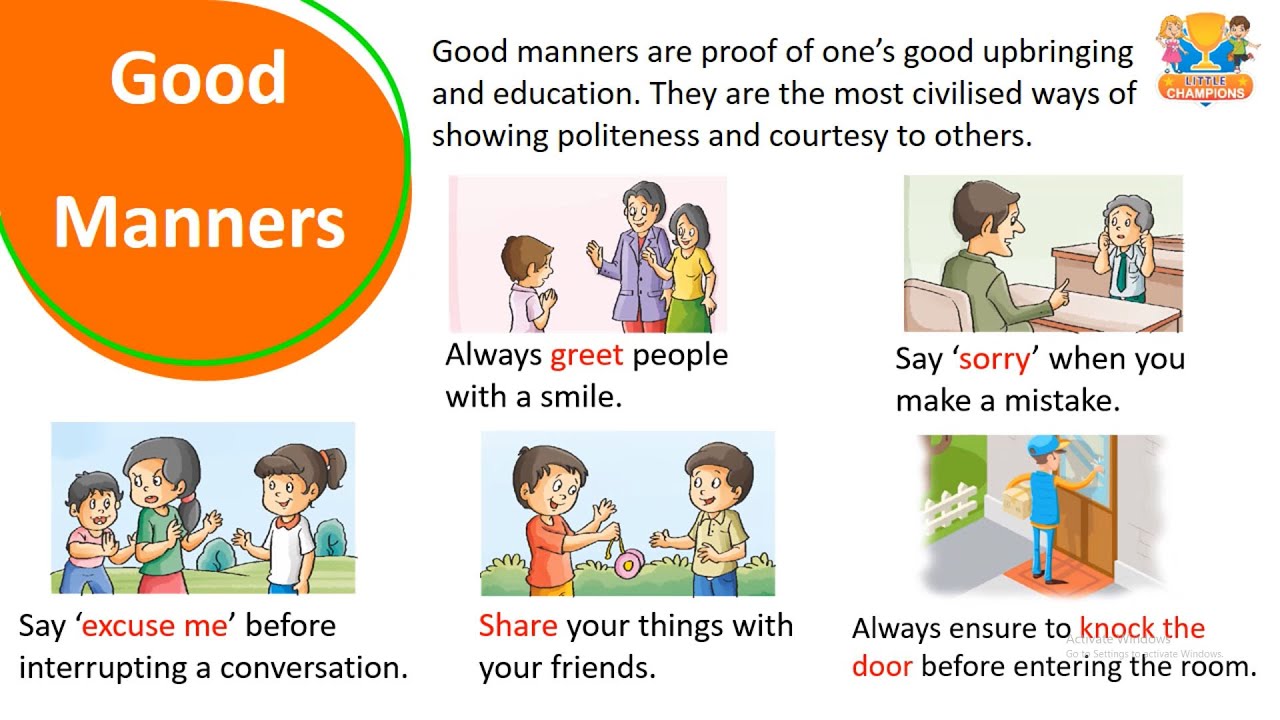 Good Manners| Easy Sentences | Little Champions| Aviraaj Publications - YouTube