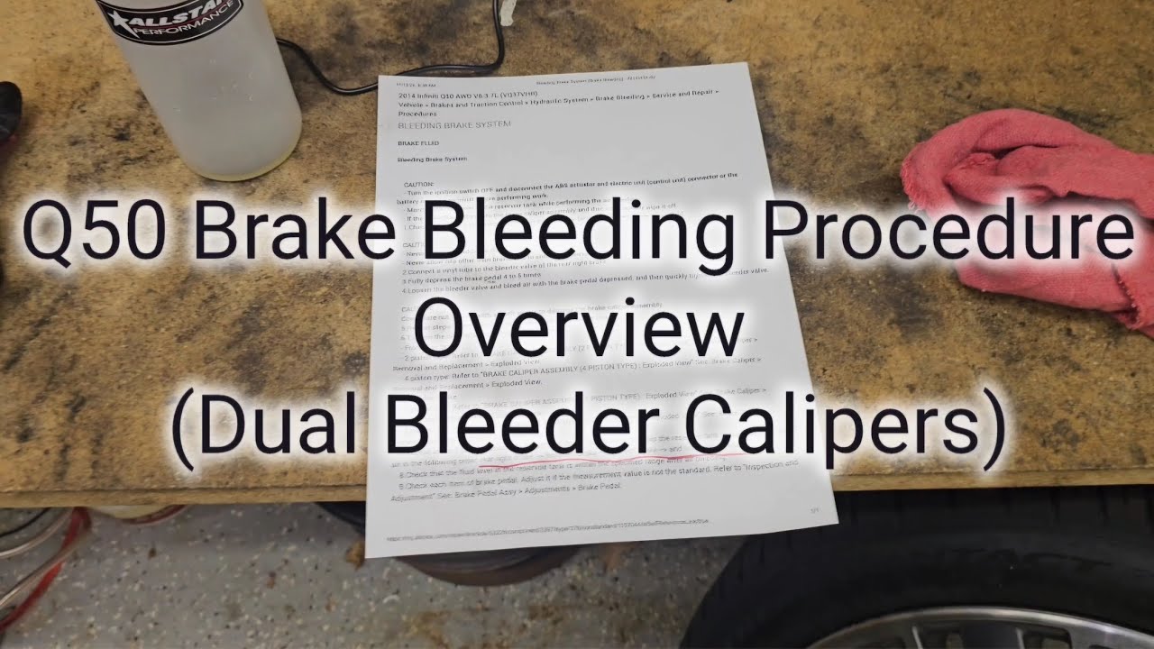 Q50 Brake Bleeding Procedure Quick Overview (Dual Bleeder Calipers ...