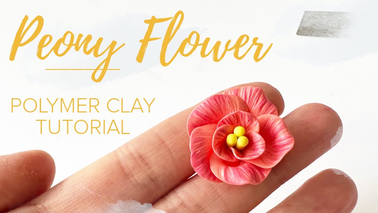 Peony Flower | Polymer Clay Easy Tutorial - YouTube