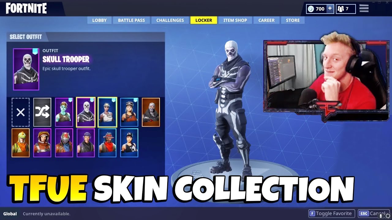 Tfue's Skin Collection BEFORE Tfue Got BANNED | Skull Trooper, Ghoul ...