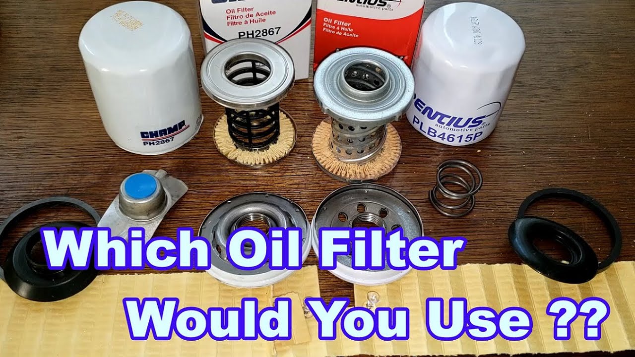 Champ Oil Filter PH2867 vs. Pentius Oil Filter PBL4615P Cut Open Oil ...